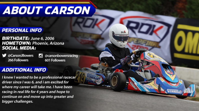 Support Carson Bowers on Openfender: Full Sponsorship
